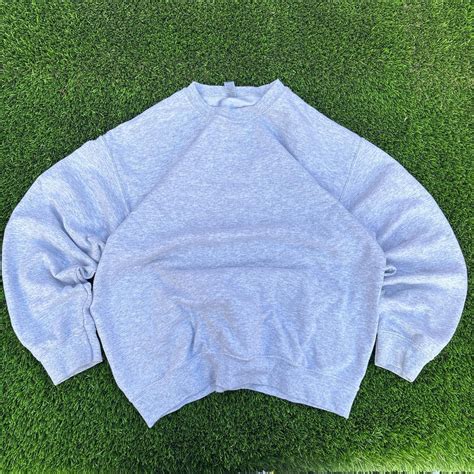 2000s Vintage Grey Vintage Crewneck Sweatshirt Depop
