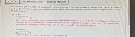 Solved MY NOTES ASK YOUR TEACHER A Watts Because It Can Go Chegg Com