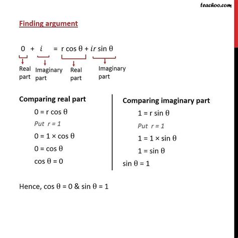 Example Find modulus and argument of 𝑖 𝑖 Teachoo