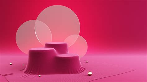 고급 프리미엄 핫 핑크 벨벳 연단 식탁보 우아한 붉은 분홍색 벨벳 3 단계로 제품을 표시합니다 받침대 무대 광고 패션 화장품