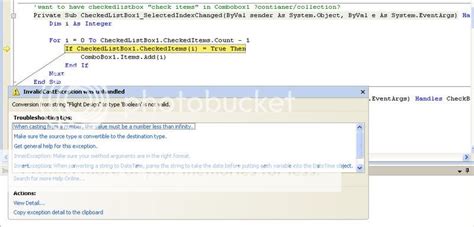 Resolved Checkedlistbox To Combobox Vbforums