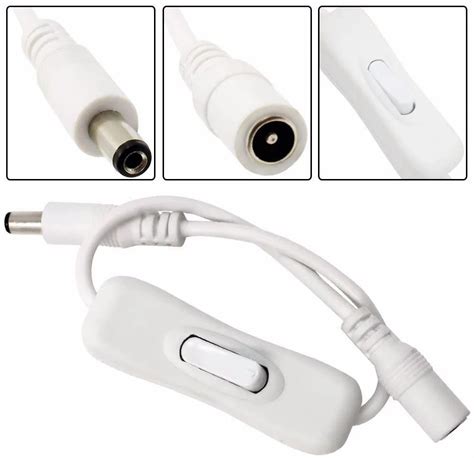 Inline On Off Switch 5 5x2 1mm Male To Female Dc Connector Switch For Led Strip Buy Inline