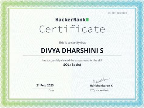Divya Dharshini S On Linkedin Hackerrank Sql Intermediate