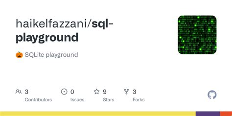 Github Haikelfazzanisql Playground 🎃 Sqlite Playground