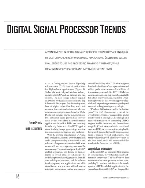 pdf digital signal processor trends