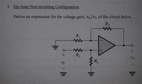 Solved Op Non Inverting Configuration Derive An Chegg