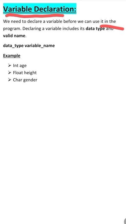 Variable Declaration Basic Computer Compute Mratif62 Skills