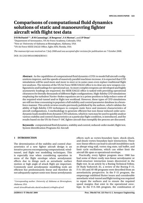 pdf comparisons of computational fluid dynamics solutions of static and manoeuvering fighter