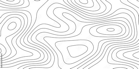 Topographic Background For Design Black Linear Wave Paper Curved