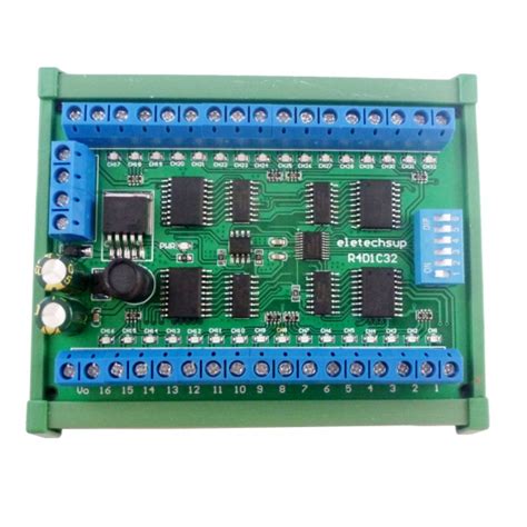 R4D1C32 DC 6 5 30V 32CH DIN35 C45 Rail Box RS485 Modbus RTU Controller 300MA Driver Module For