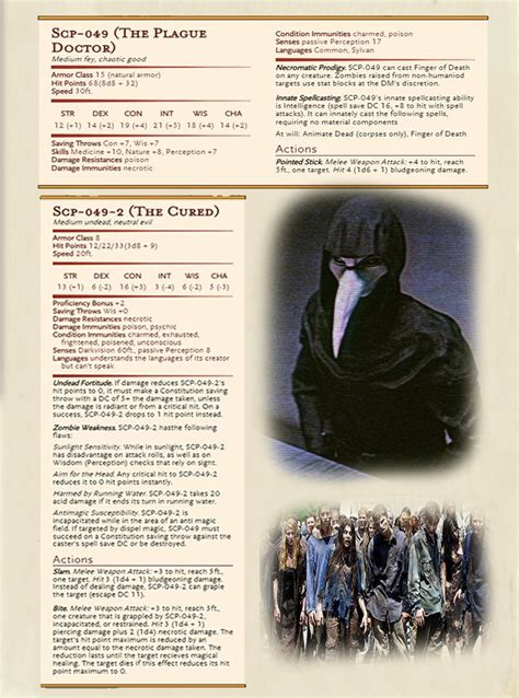 SCP 049 And SCP 049 2 Dungeons And Dragons Rules Dungeons And Dragons Homebrew Dnd Dragons