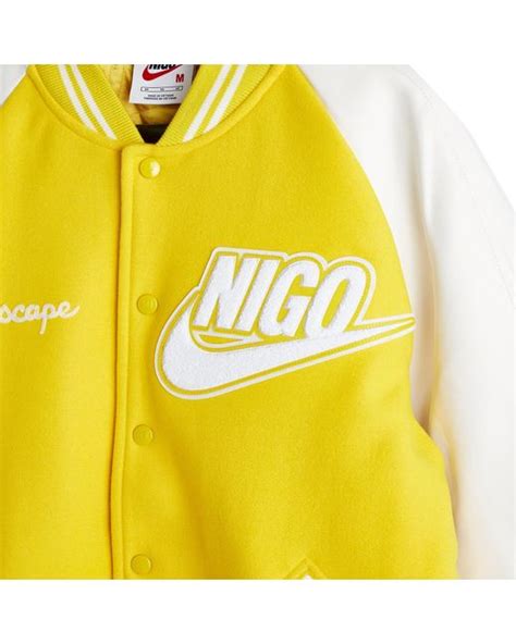 Nike X Nigo Varsity Jacket In Yellow Lyst