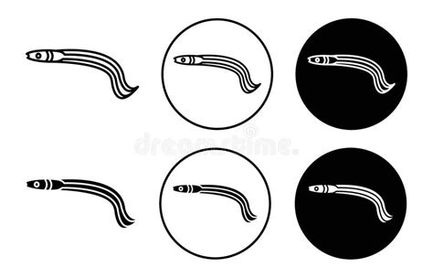 Eel Icon Sign Set In Outline Style Graphics Design Stock Vector