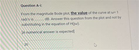 solved question a consider the magnitude of the bode plot