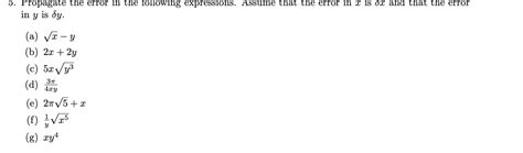 solved 5 propagate the error in the following expressions