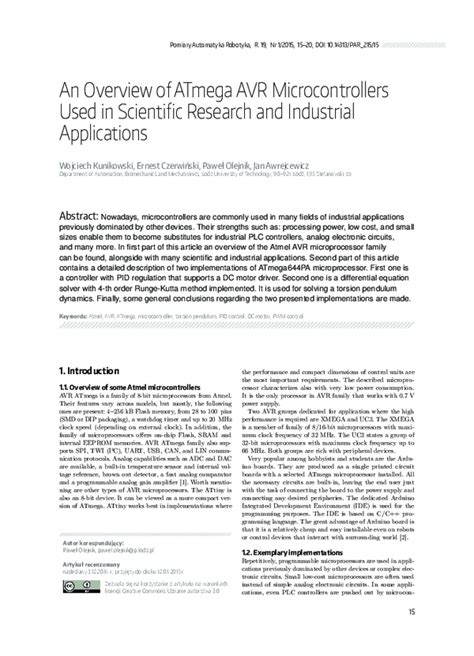 Pdf An Overview Of Atmega Avr Microcontrollers Used In Scientific