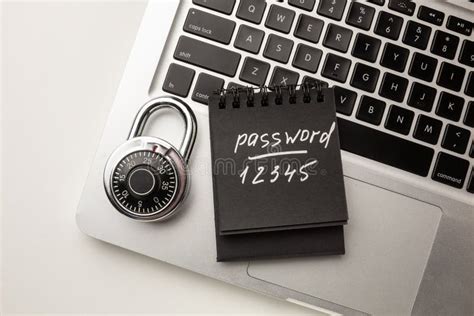 Code Locked Padlock On The Laptop Computer Internet Security And