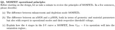 Q1 Mosfet Operational Principles Before Starting On The Design Let Us Take A Minute To Review
