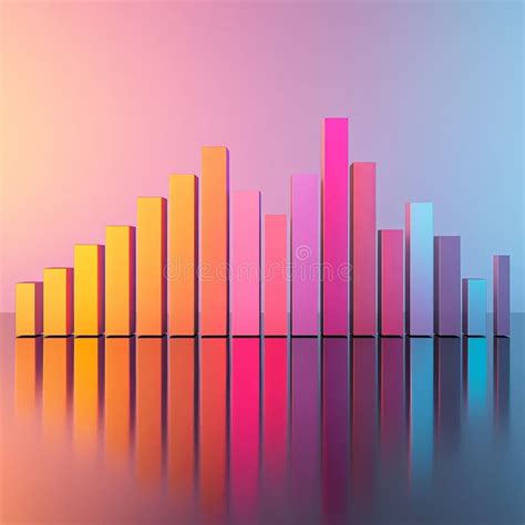 Colorful 3d Bar Chart Reflecting Financial Business Growth And Data Trends Stock Illustration