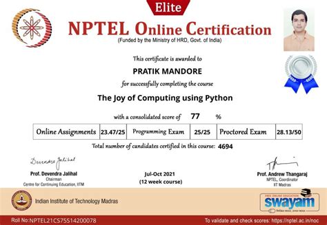 Pratik M On Linkedin Python Iitmadras Swayam Nptel 10 Comments