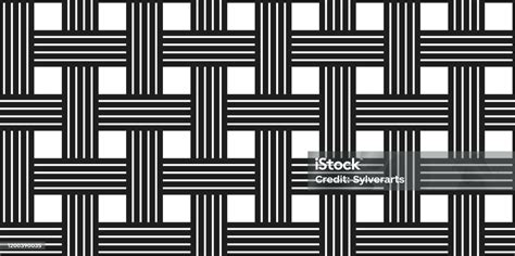 Weave Seamless Pattern Vector Linear Background With Woven Texture