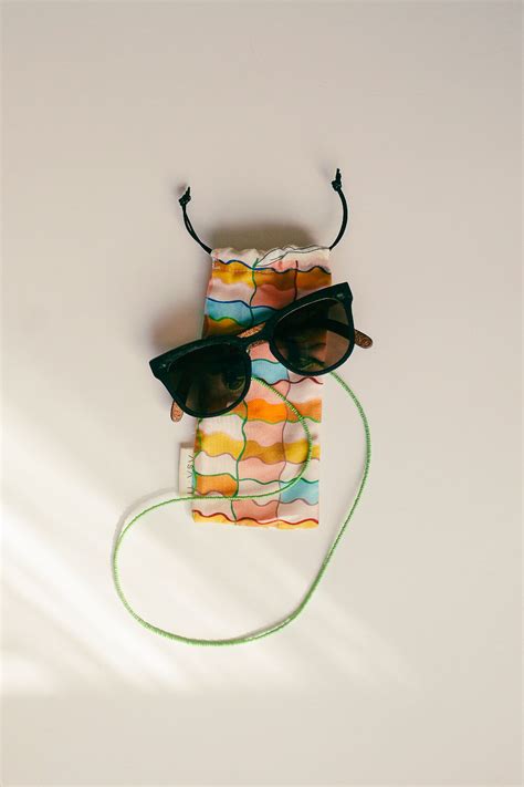Beaded Sunglasses String And Pouch Green Asha Eleven