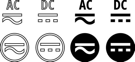 Alternating Current And Direct Current Signac Dc Symbol Set 32319490