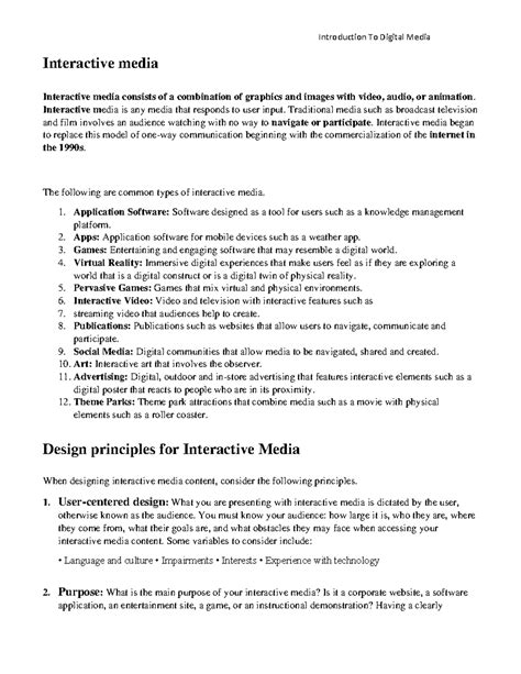 Interactive Media Asdadasdss Introduction To Digital Media Interactive Media Interactive