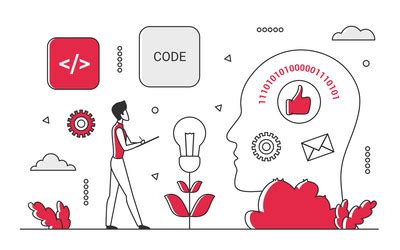 Technology Information Programming System Code Vector Image