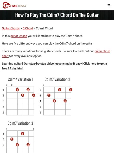 Cdim7 Chord On Guitar Pdf
