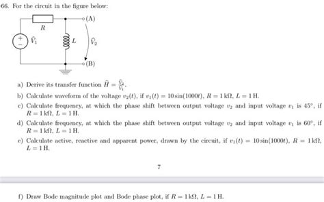 solved 66 calculate transfer function frequency waveform
