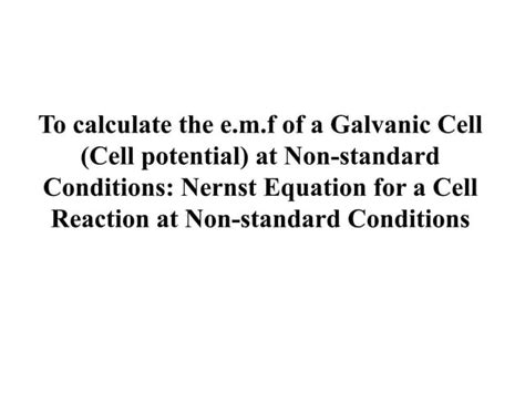 Nernst Equation 3 Ppt