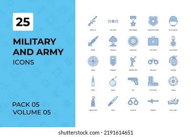 Military Army Icons Collection Set Contains Stock Vector (Royalty Free ...
