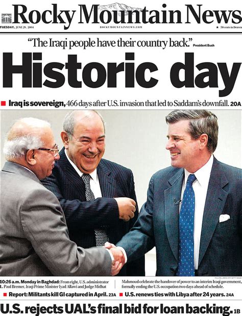 The Iraq War Timeline As Told Through Front Pages