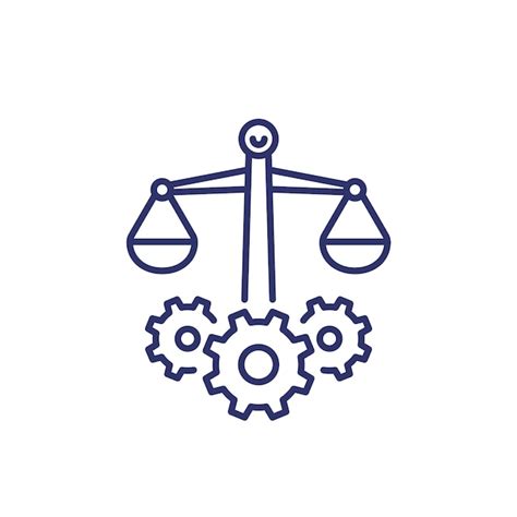 Icône De Ligne De Gestion Des Risques Avec Des échelles Vecteur Premium