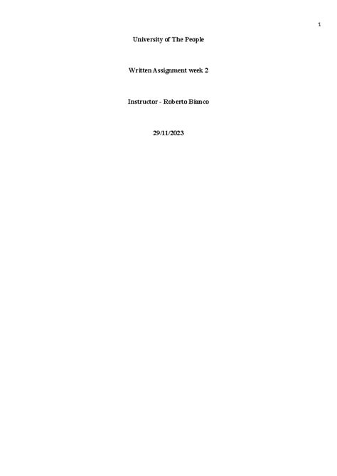 Written Assignment Week 2 Math 1280 University Of The People Written Assignment Week 2