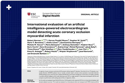 International Evaluation Of An Artificial Intelligence Powered Ecg Model Detecting Acute