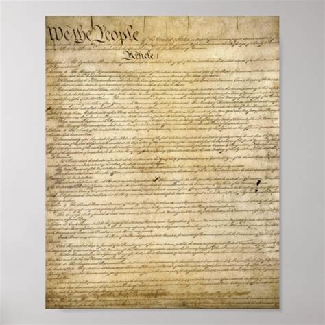 Vintage United States Constitution Print