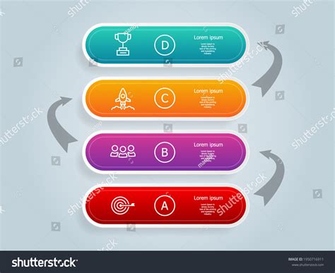 Vertical Timeline Infographics Elements Template Icons Stock Vector Royalty Free