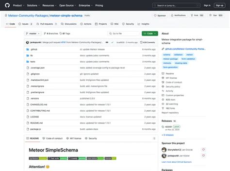 Meteor Simple Schema By Meteor Community Packages A Meteor Template Built At Lightspeed