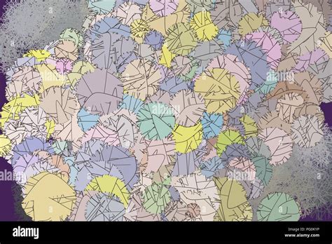 Abstract Geometric Background With Shape Of Messy Random Line Circles Pattern Vector