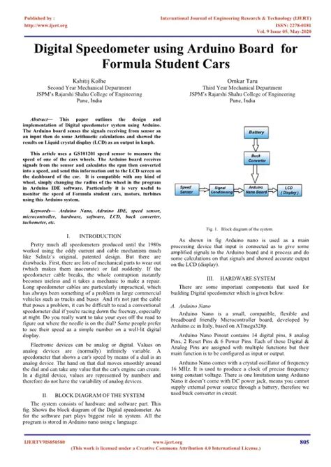 Digital Speedometer Using Arduino Board For Formula Student Cars Docslib