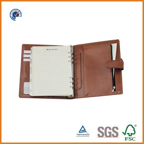 Wholesale A5 Spiral 6 Ring Binder Organizer Leather Cover Notebook Desk Organizer And 6 Ring