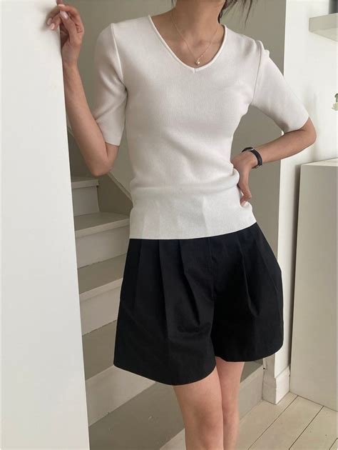 여성 버뮤다 팬츠 5부 여름 핀턱 코튼 반바지