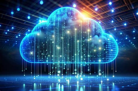 Safeguarding Digital Frontiers Binary Code Data Cloud Protection Premium Ai Generated Image