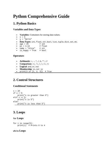 Python Comprehensive Guide Pdf
