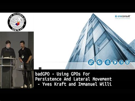 Free Video Exploiting Group Policy Objects For Persistence And Lateral