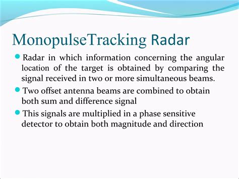 Monopulse Tracking Radar Ppt Track And Field Sports