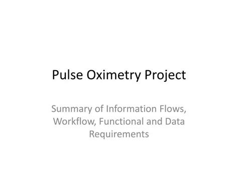 PPT Pulse Oximetry Project PowerPoint Presentation Free Download ID 2387058