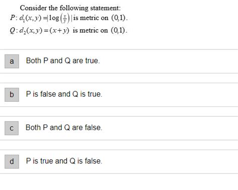 Solved Consider The Following Statement P D X Y Log Xy Chegg
